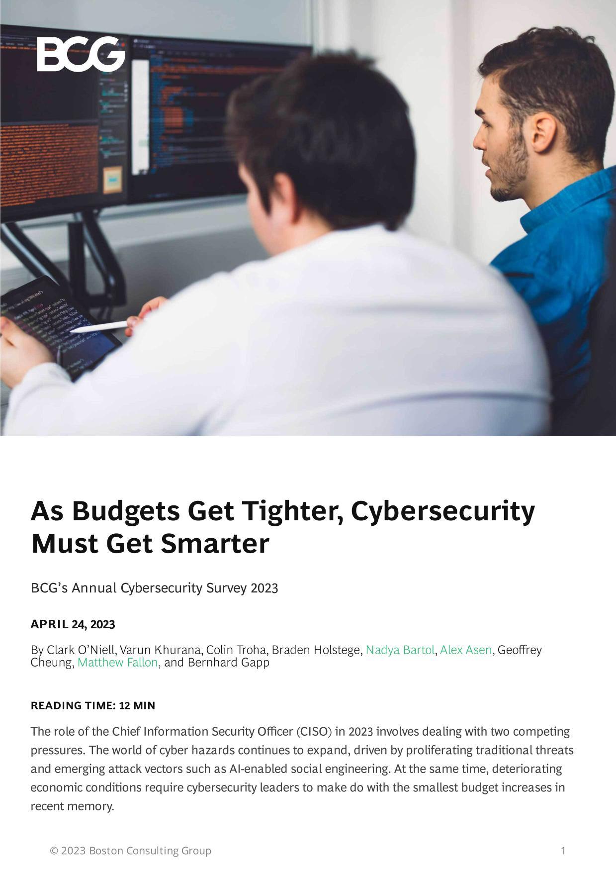BCG - Navigating the New Cybersecurity Environment